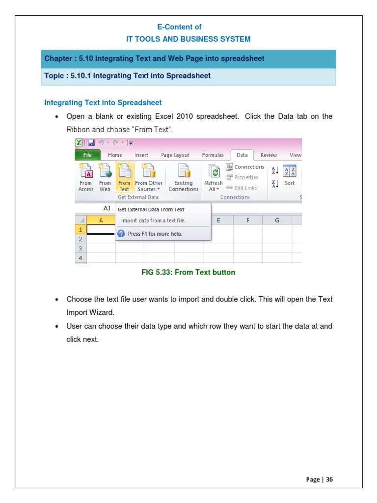 Integrating Text and Web Page Into Spreadsheet | PDF | Spreadsheet ...
