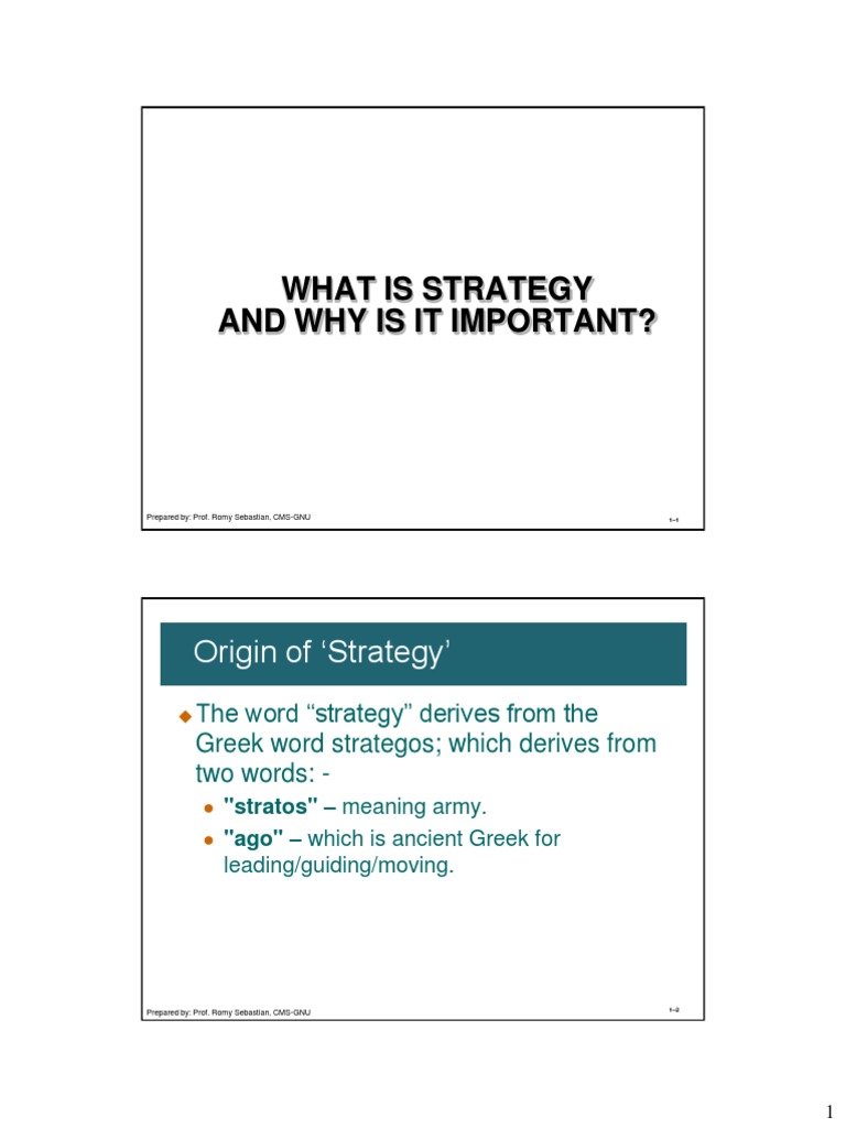 1 Introduction To Strategy | PDF | Competitive Advantage | Strategic ...