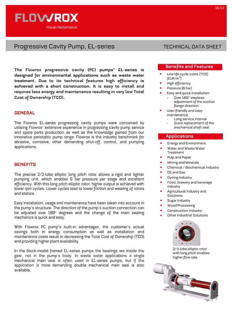 Flowrox PC-pump EL-series Datasheet ENG | PDF | Pump | Steel