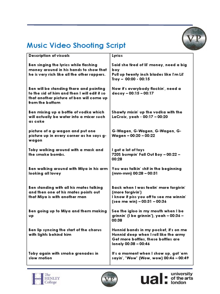 Shooting Script FMP | PDF | Leisure