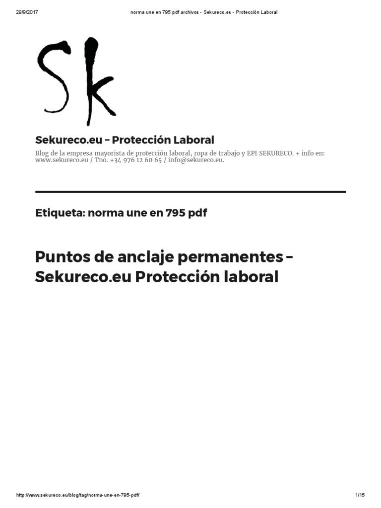 Norma Une en 795 PDF Archivos - Sekureco PDF | PDF | Archivo de ...