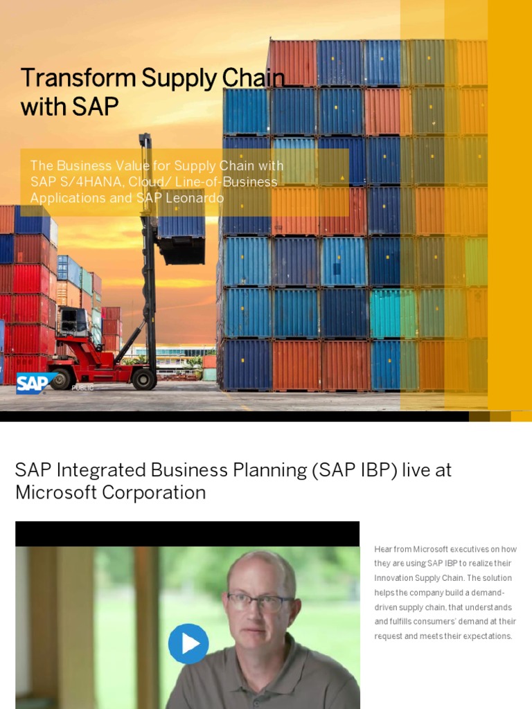 Transform Supply Chain With SAP | PDF | Supply Chain | Sap Se