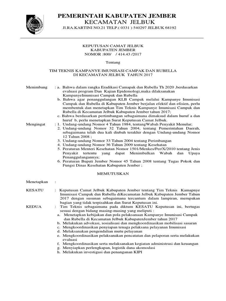 SK Sub Pin Polio Contoh | PDF