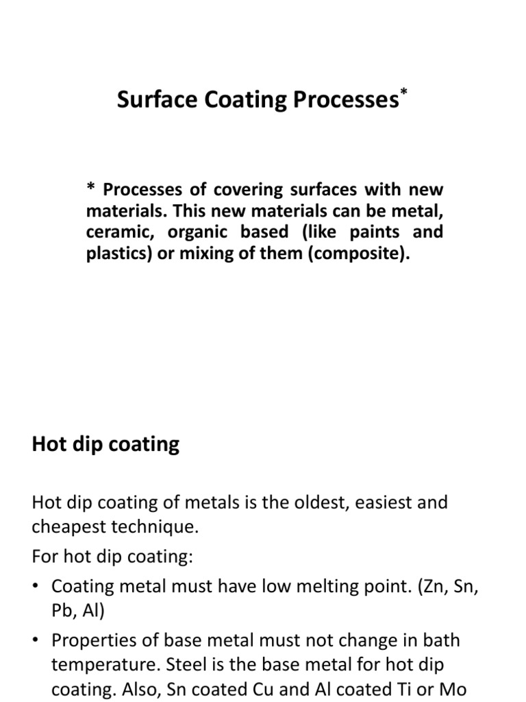 Hot Dip Coating, Cladding | PDF | Galvanization | Zinc