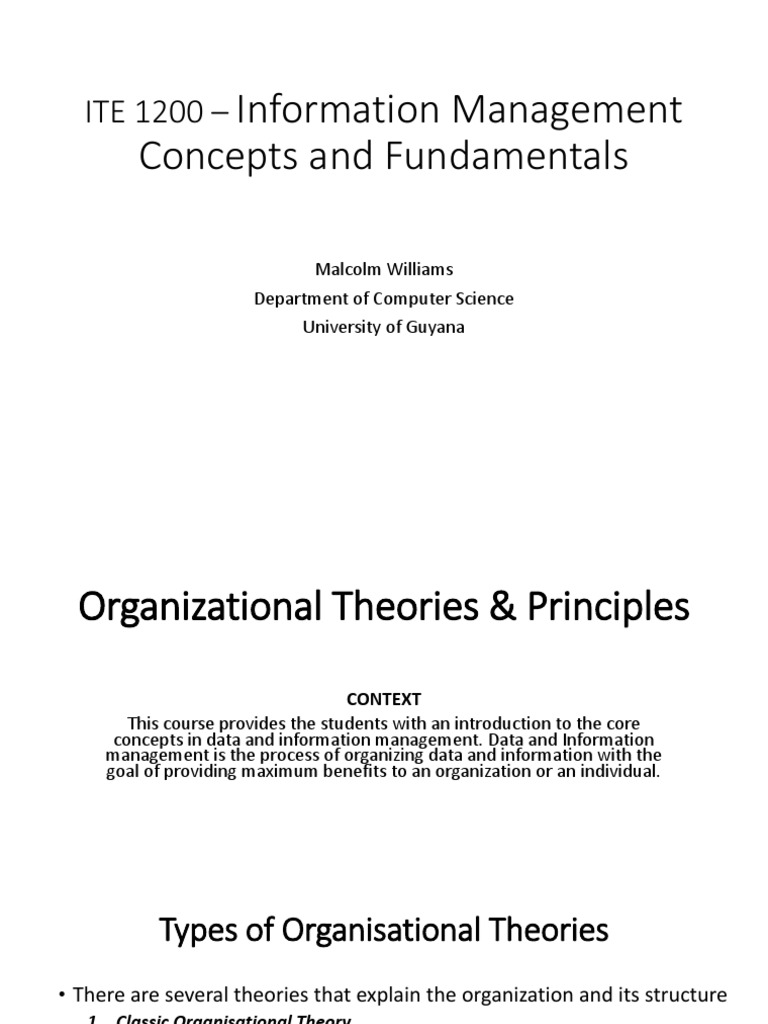 Information Management Concepts Overview | PDF | Information | System