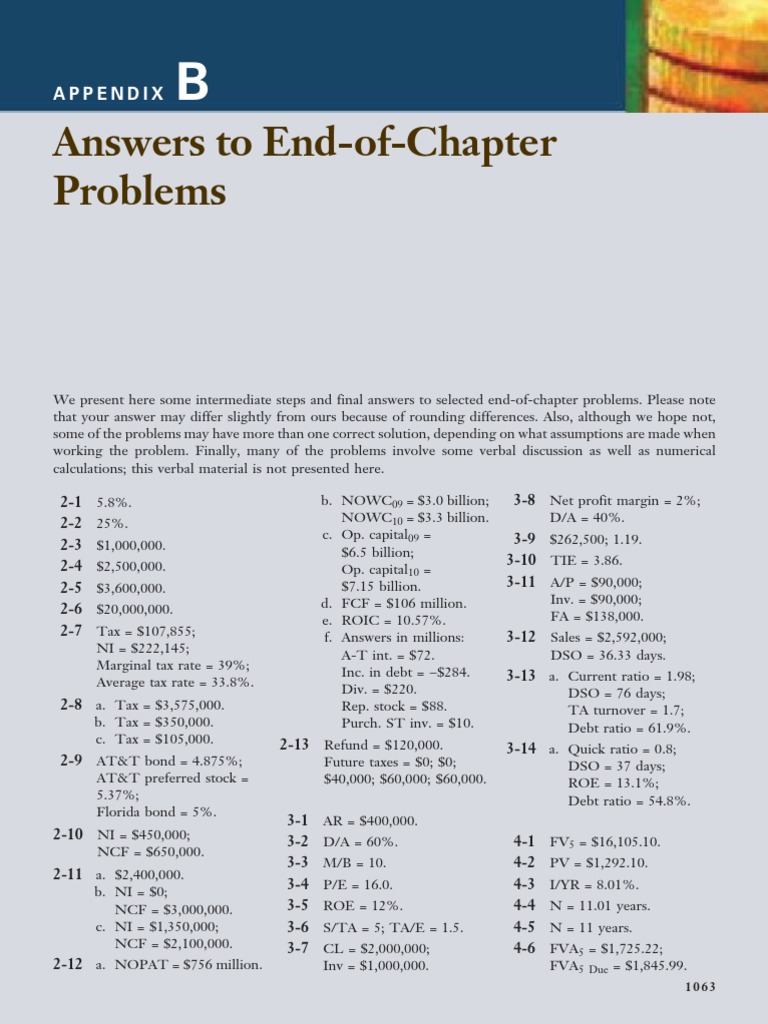 Appendix-B (Answers To End-Of-Chapter Problems) | PDF | Net Present ...