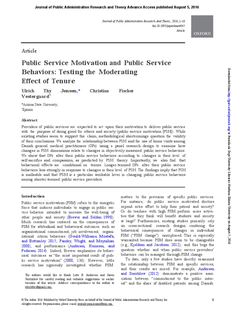 PS - IJPAR - Public Service Motivation and Public Service Behaviour ...