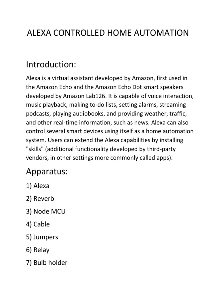 Alexa Home Automation Setup Guide | PDF | Computers
