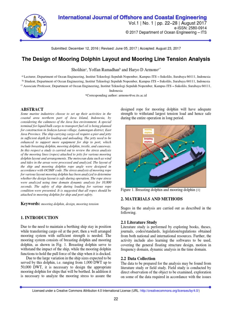 The Design of Mooring Dolphin Layout and Mooring Line Tension Analysis ...