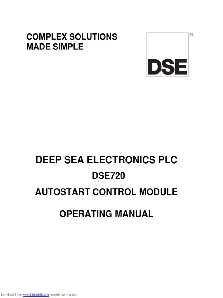 Deep Sea Electronics PLC: Complex Solutions Made Simple | PDF | Mains ...