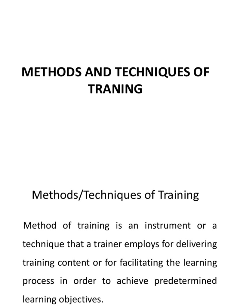 How Many Methods Of Training Are There