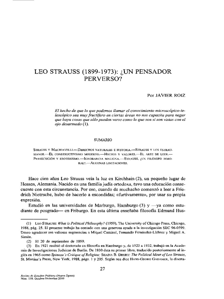 Leo Strauss | PDF | Tolerancia | Leo Strauss