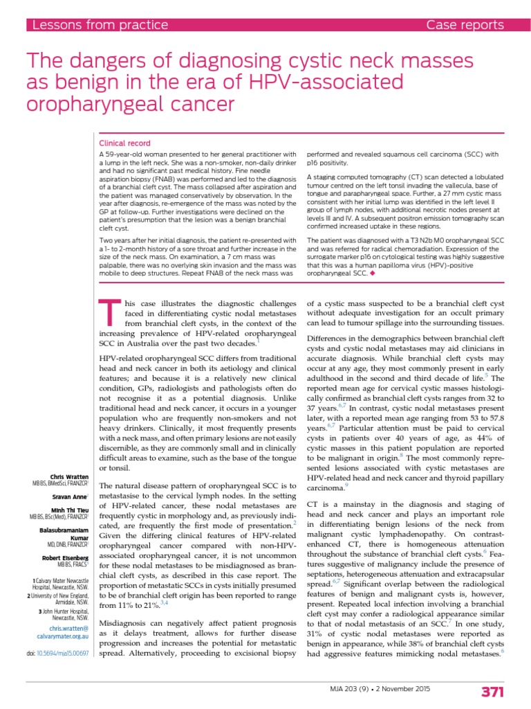 Neck | PDF | Metastasis | Neoplasms