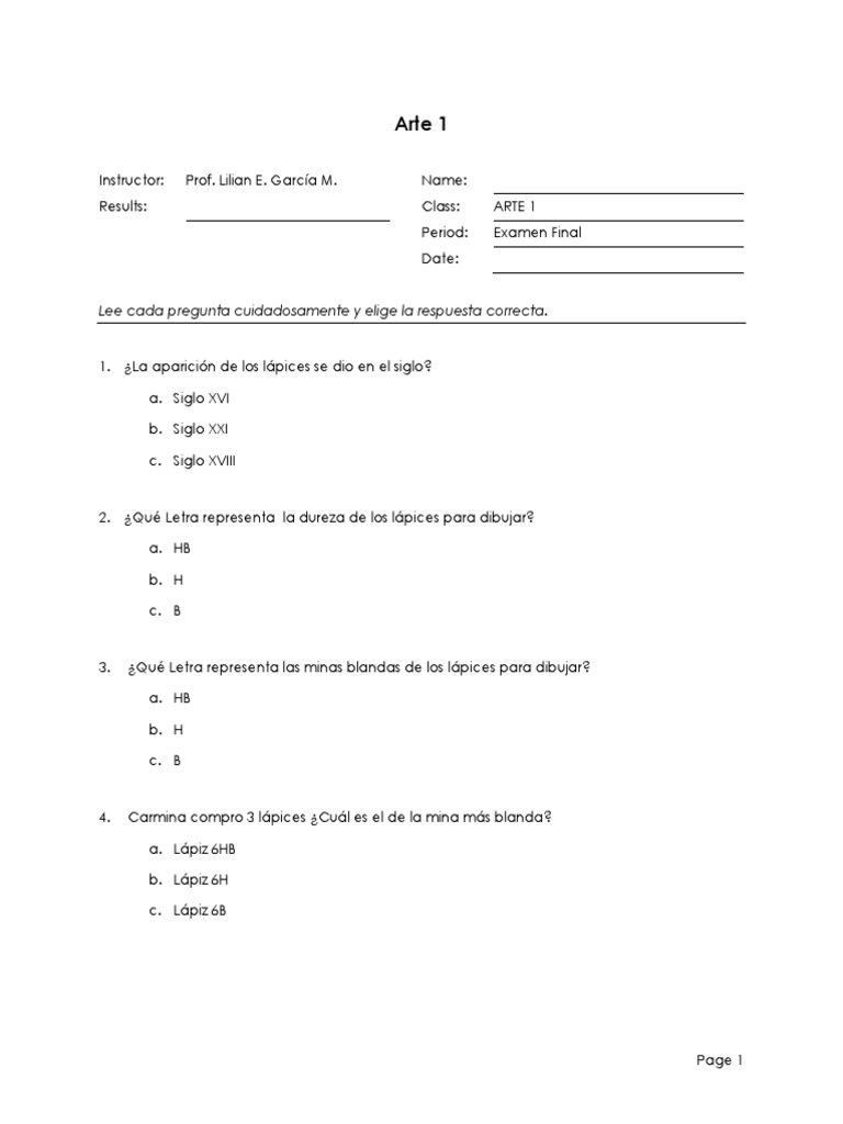 Final Arte 1 | PDF | Lápiz | Sombra