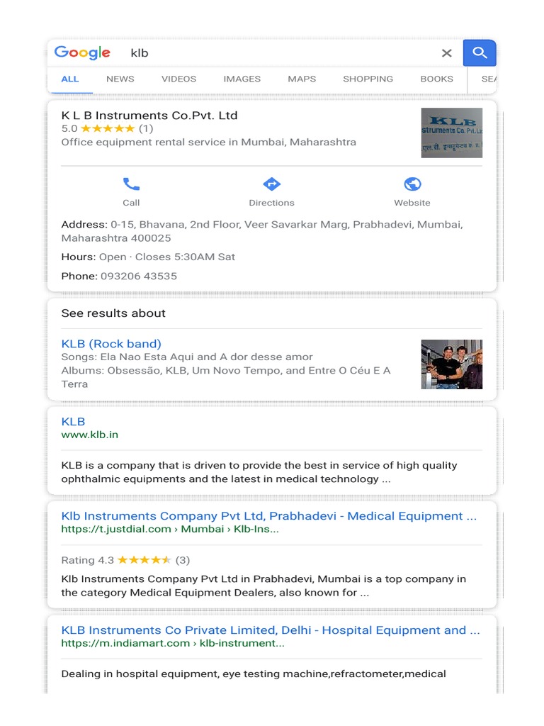 K L B Instruments Co - Pvt. LTD: KLB (Rock Band) | PDF