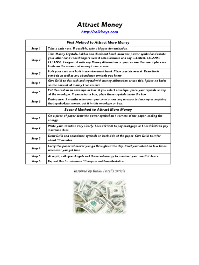 First Method To Attract More Money | PDF