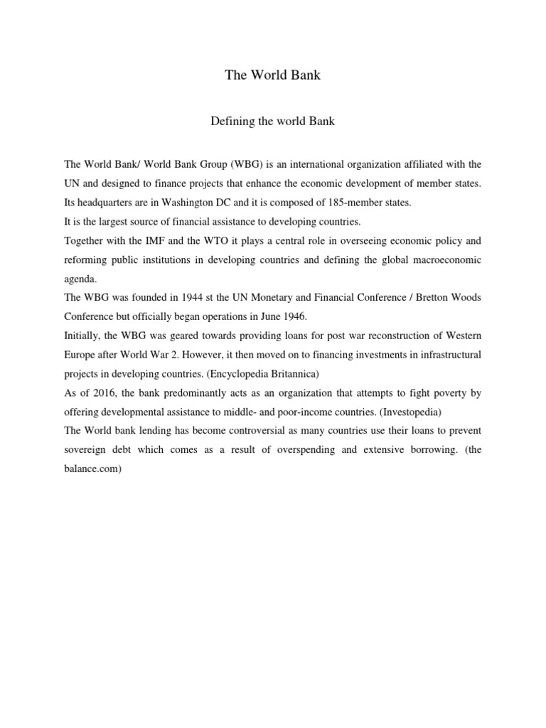 The World Bank | PDF | World Bank | Debt