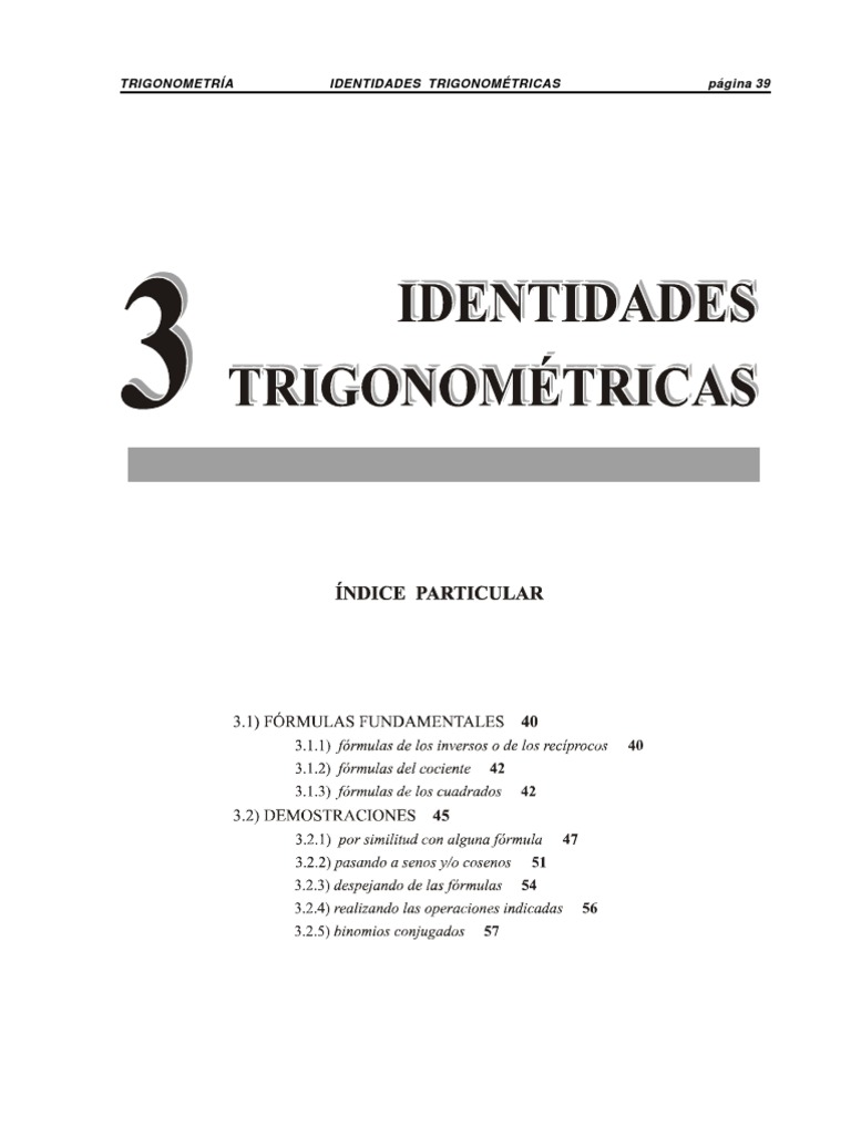 Identidades Trigonométricas Básicas | PDF | Fracción (Matemáticas) | Funciones trigonométricas