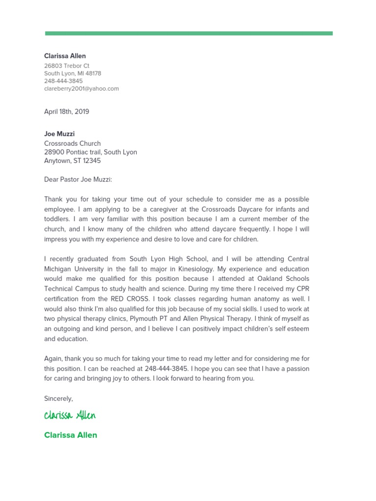 Clarissa Allen: 26803 Trebor CT South Lyon, MI 48178 248-444-3845 | PDF