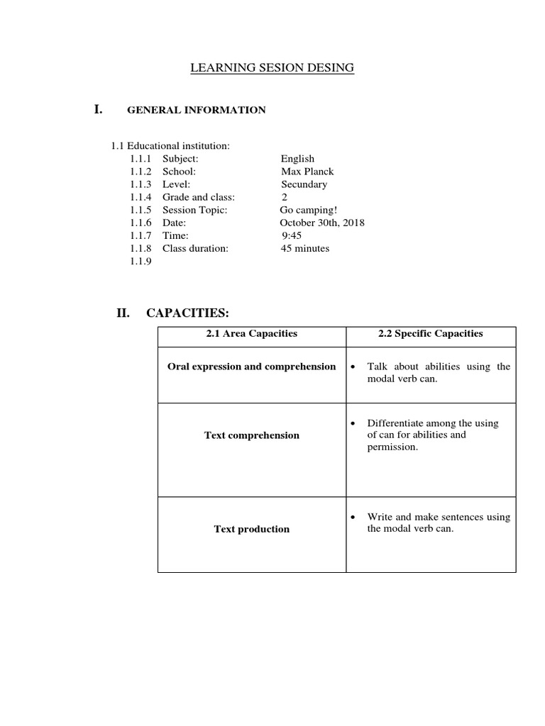 LEARNING SESION DESING Lesson4 | PDF | Reading Comprehension | Question