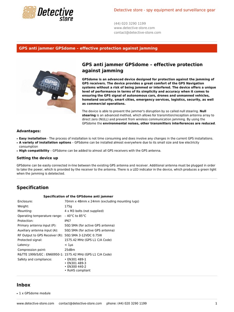 Gps Anti Jammer Gpsdome - Effective Protection Against Jamming | PDF ...