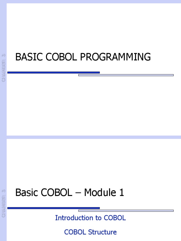 BASIC COBOL Programming Training Presentation - V1.0 Module 1 | PDF | Computer Programming ...