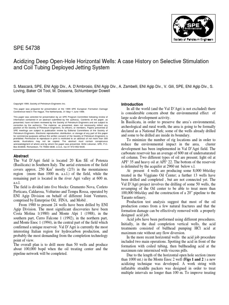Acidizing Deep Open-Hole Horizontal Wells A Case History On Selective ...