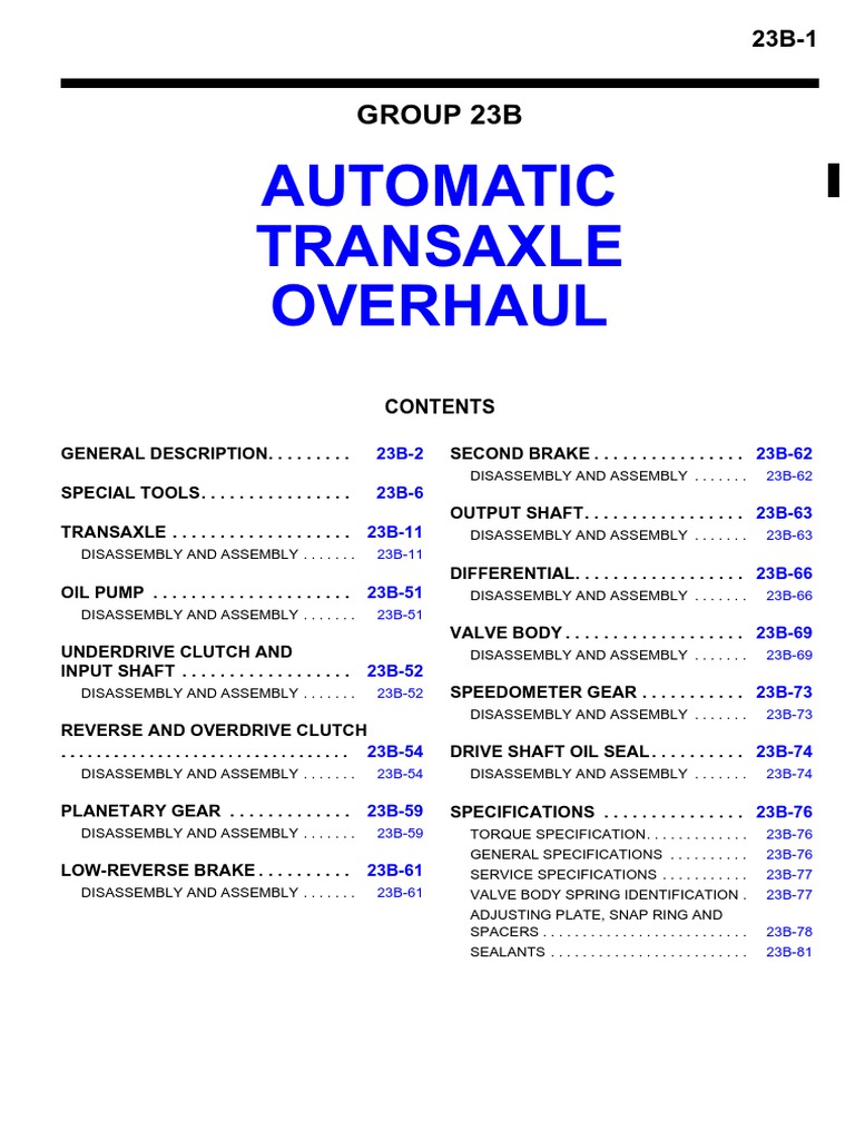 F4a51 PDF | PDF | Automatic Transmission | Transmission (Mechanics)