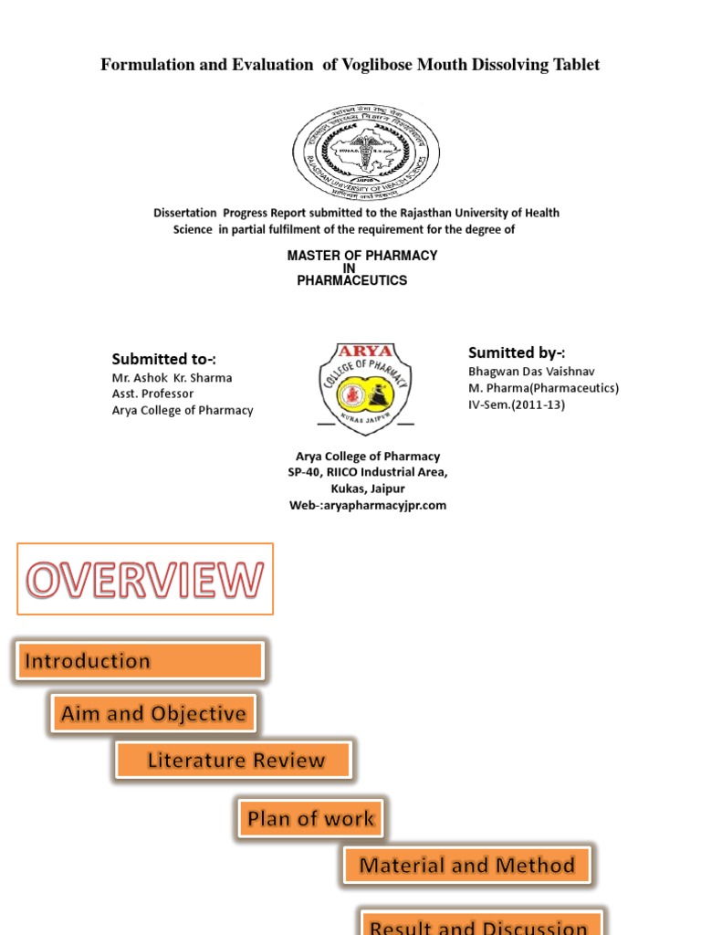 Formulation and Evaluation of Voglibose Mouth Dissolving Tablet | PDF ...
