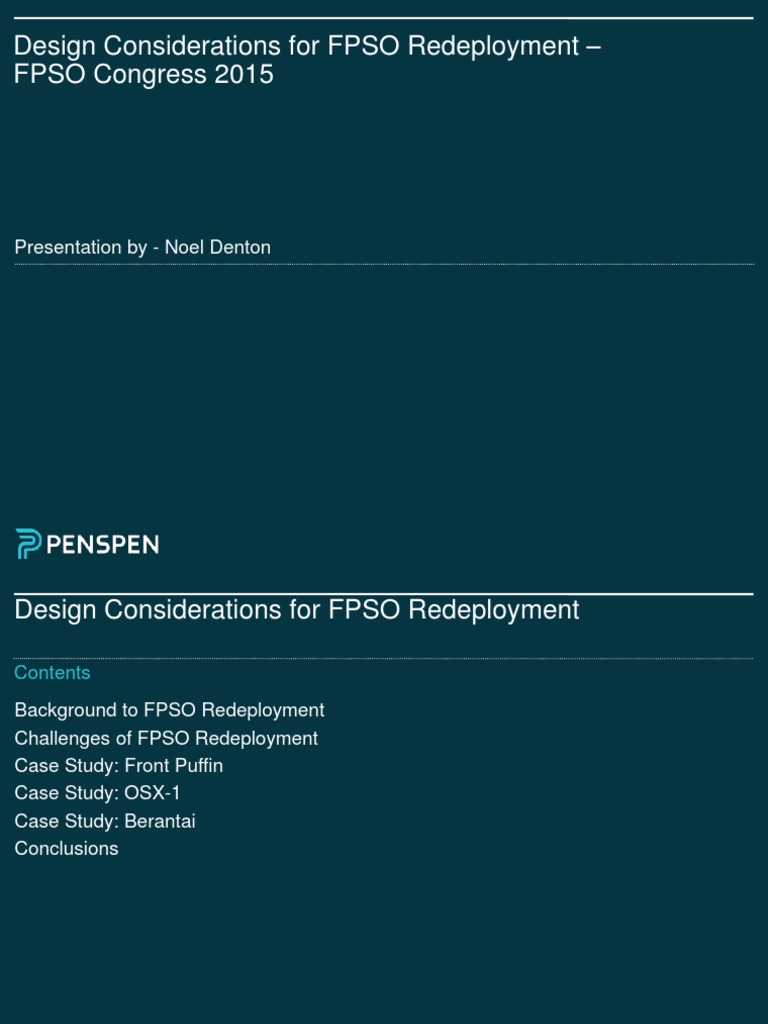 Fpso Redeployment Study | PDF | Nature