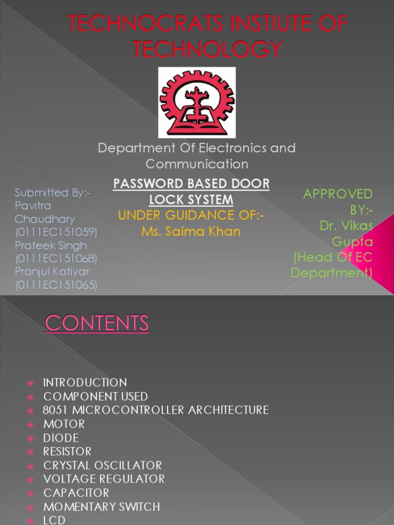 Password Based Door Lock System | PDF | Electric Motor | Capacitor