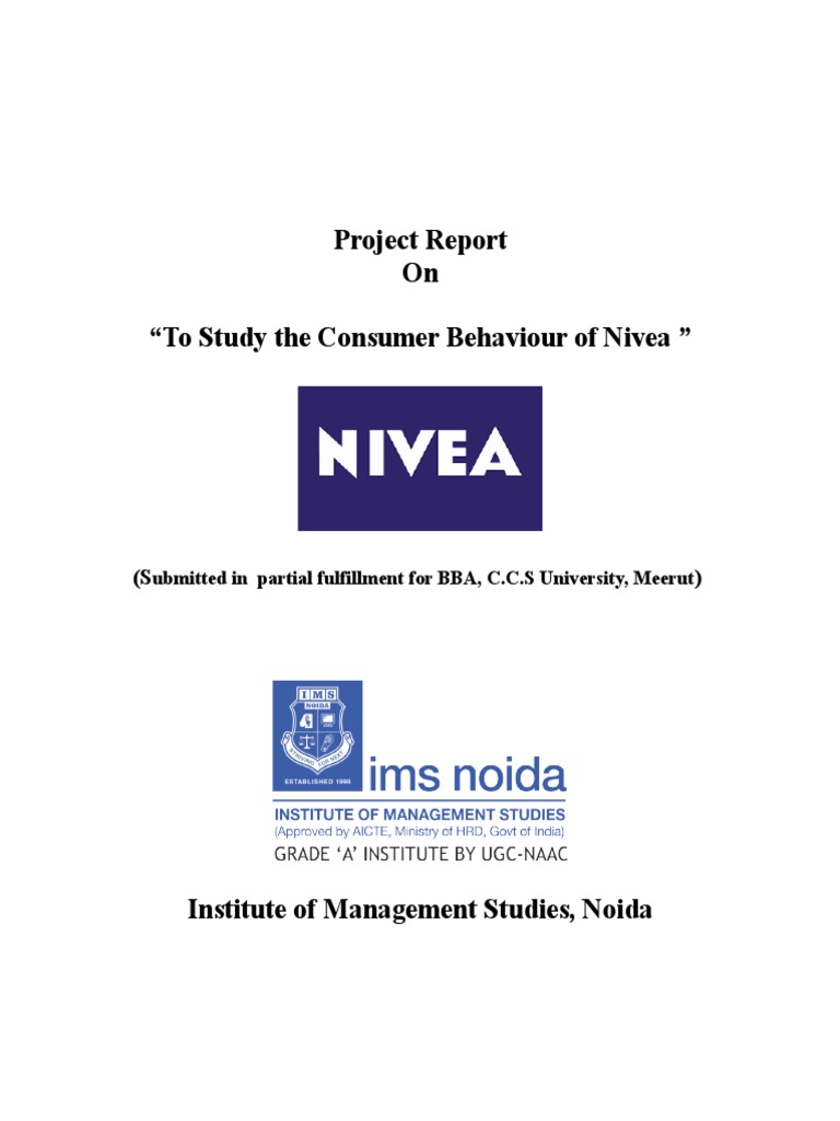 Project Report On "To Study The Consumer Behaviour of Nivea " | PDF