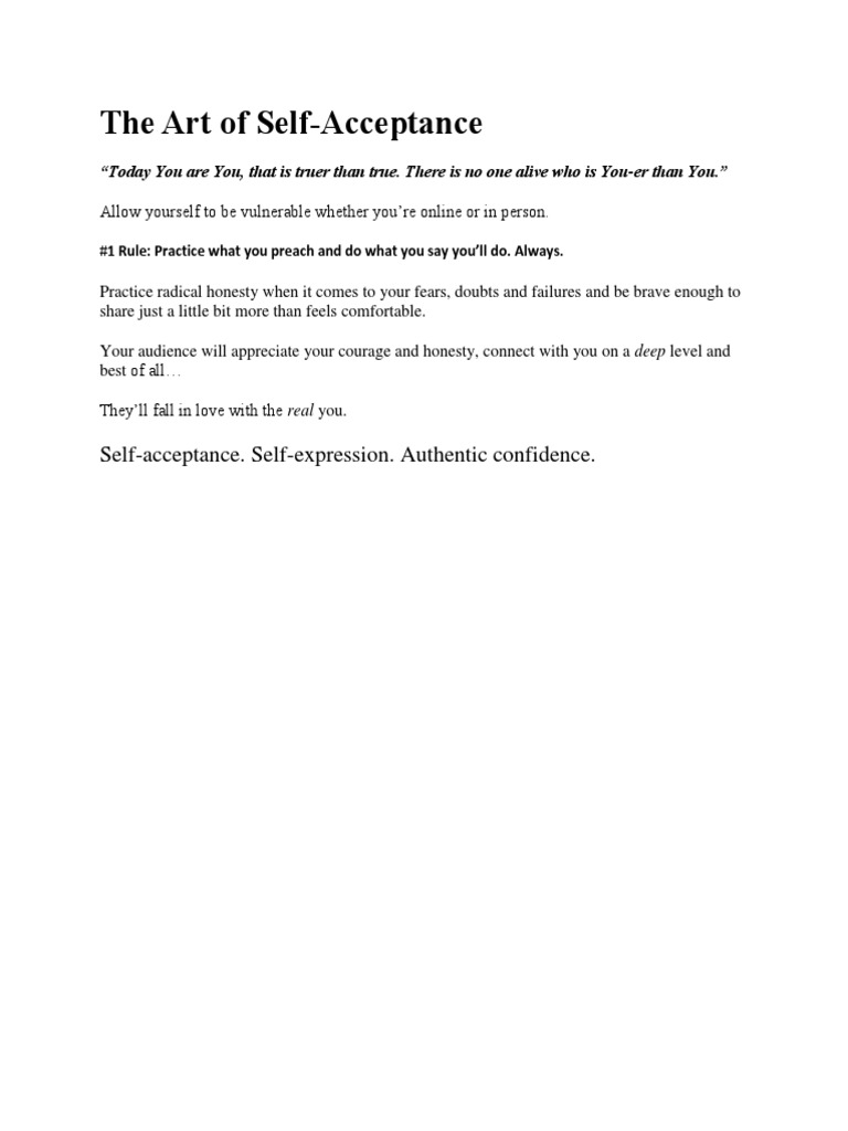 The Art of Self-Acceptance | PDF