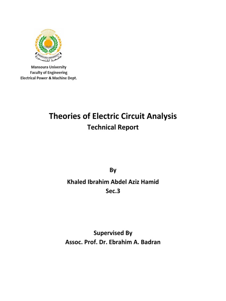 Theories of Electric Circuit Analysis | PDF | Electrical Network ...
