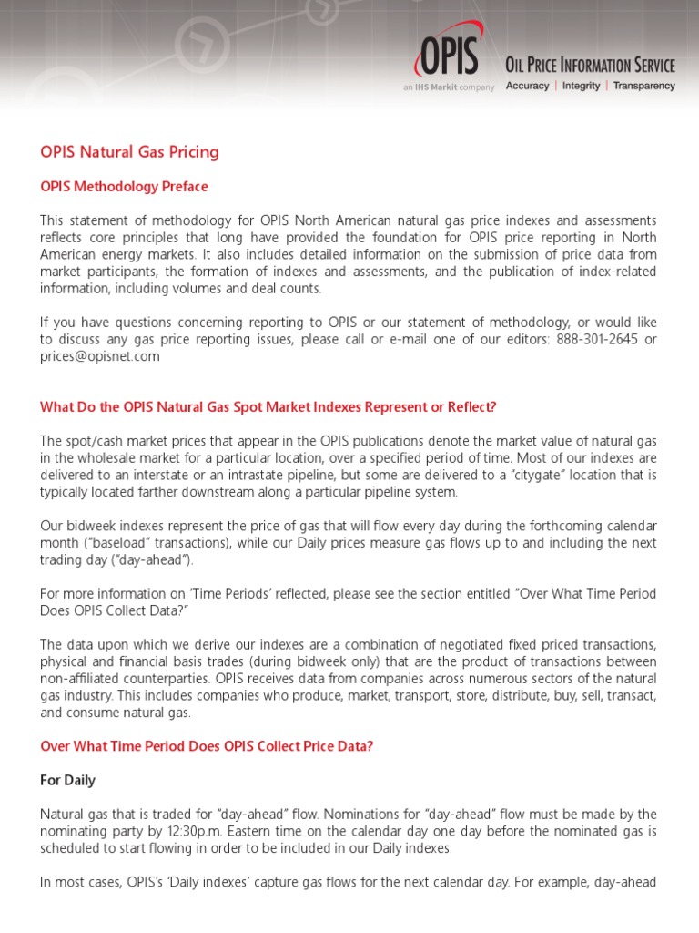 OPIS NaturalGasPricing | PDF | Outlier | Pacific Gas And Electric Company