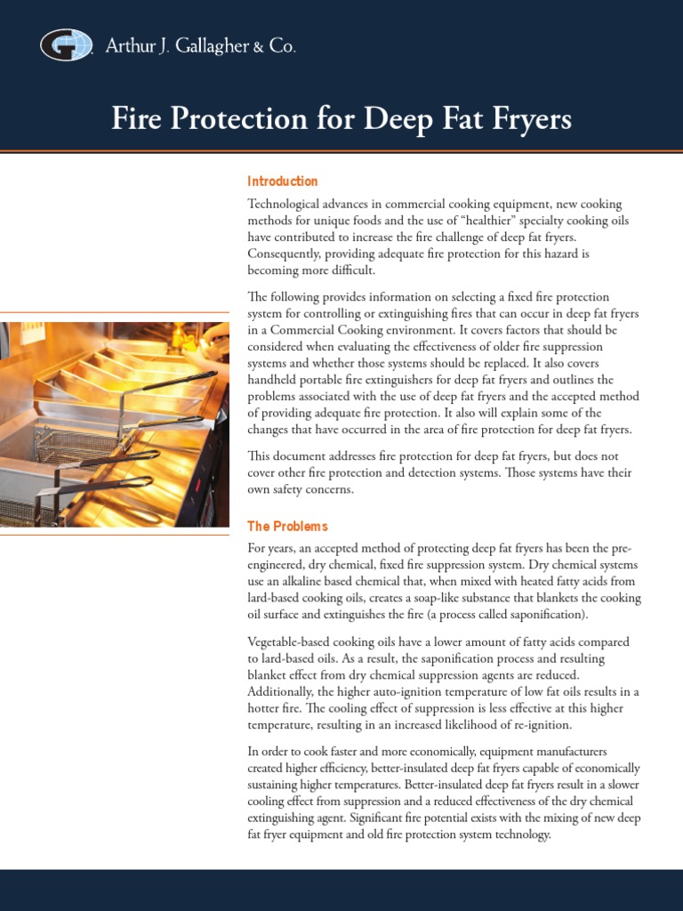 Fire Protection For Deep Fat Fryers | PDF | Cooking Oil | Fires