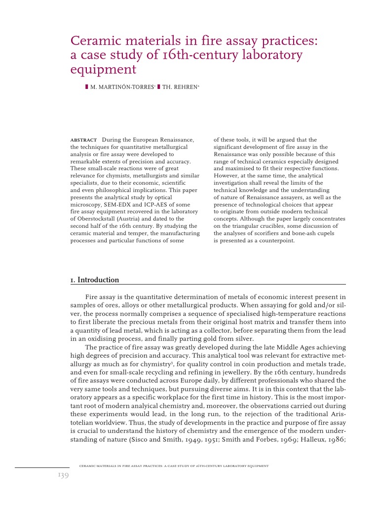 Ceramic Materials in Fire Assay Practices | PDF | Metallurgical Assay ...
