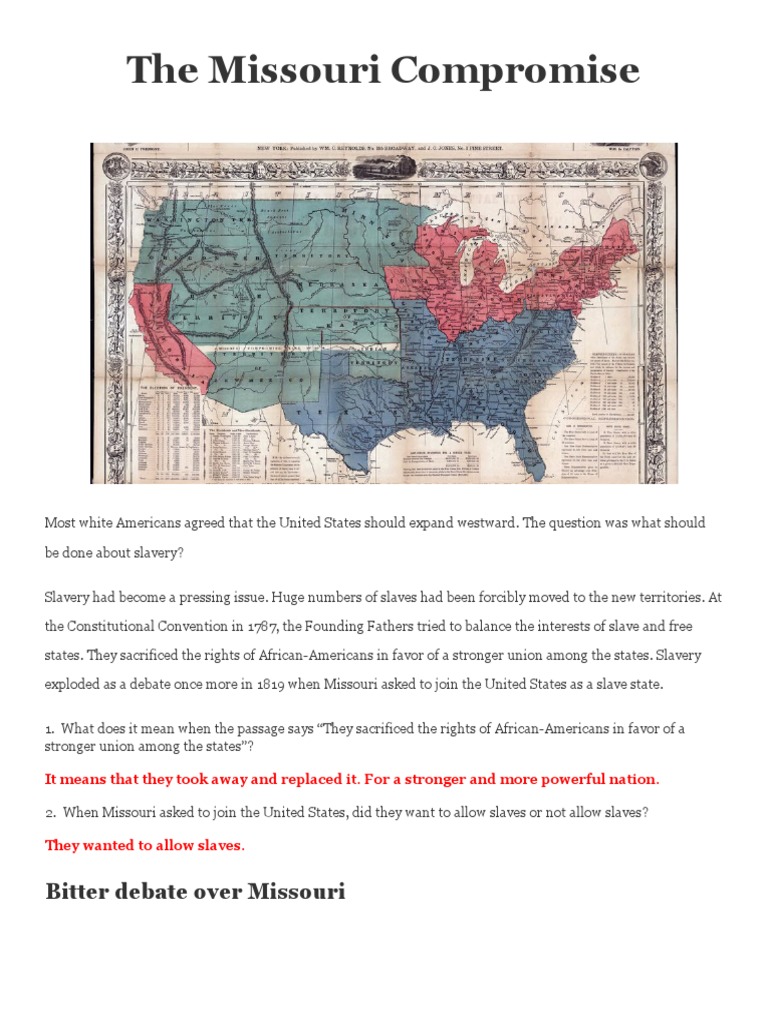 L - The Missouri Compromise | PDF | Abolitionism In The United States ...