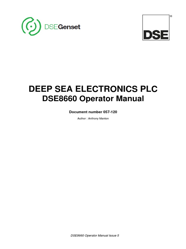 Deep Sea Electronics PLC: DSE8660 Operator Manual | PDF | Usb ...