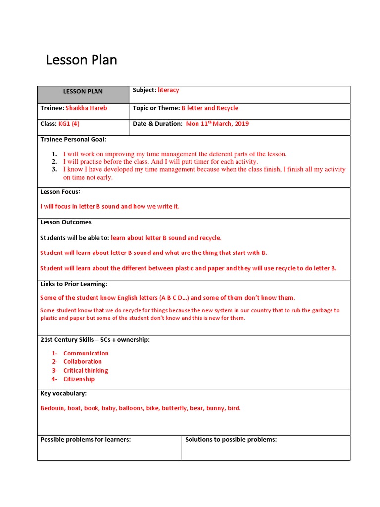 Caterpillar Lesson Reflection | PDF | Lesson Plan | Behaviorism