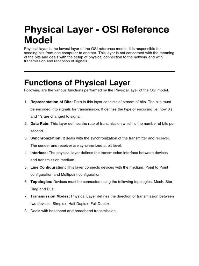 Physical Layer Functions & Design | PDF | Science & Mathematics | Computers