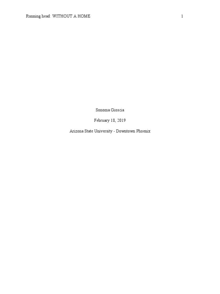 p1 Initial Draft | PDF | Homelessness