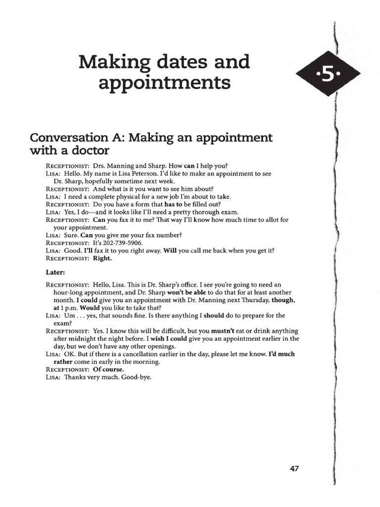 Making Doctor Appointments Guide | PDF | Grammatical Tense | Semantics