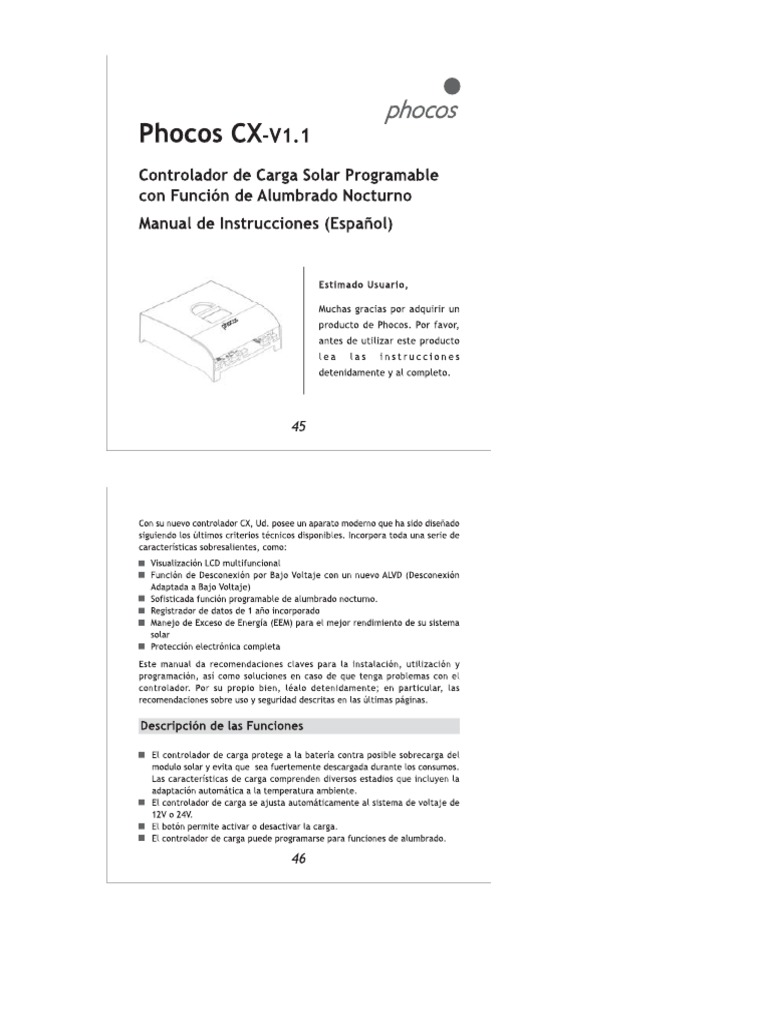 Manual Controlador de Carga | PDF
