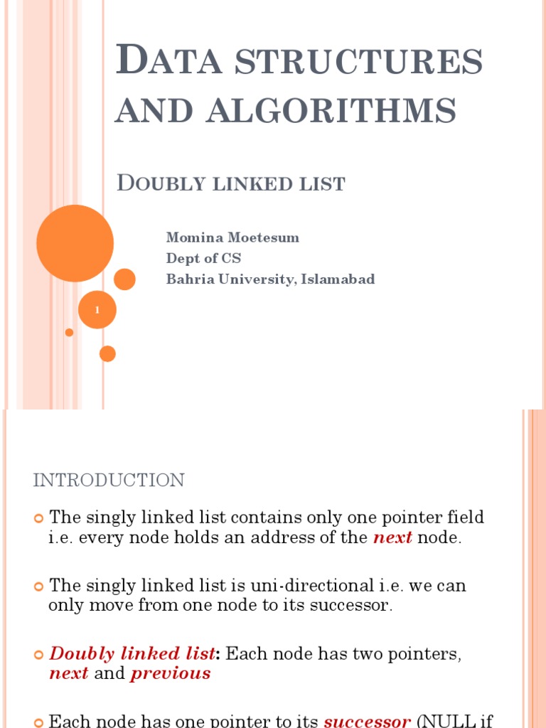 Lec 7 Doubly Linked List | PDF | Computer Data | Information Technology Management