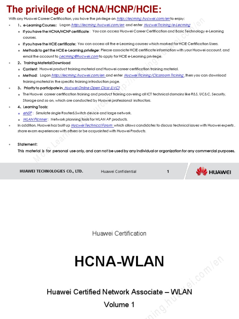 HCIA-WLAN V2.0 Training Materials PDF | PDF | Wireless Lan | Ieee 802.11