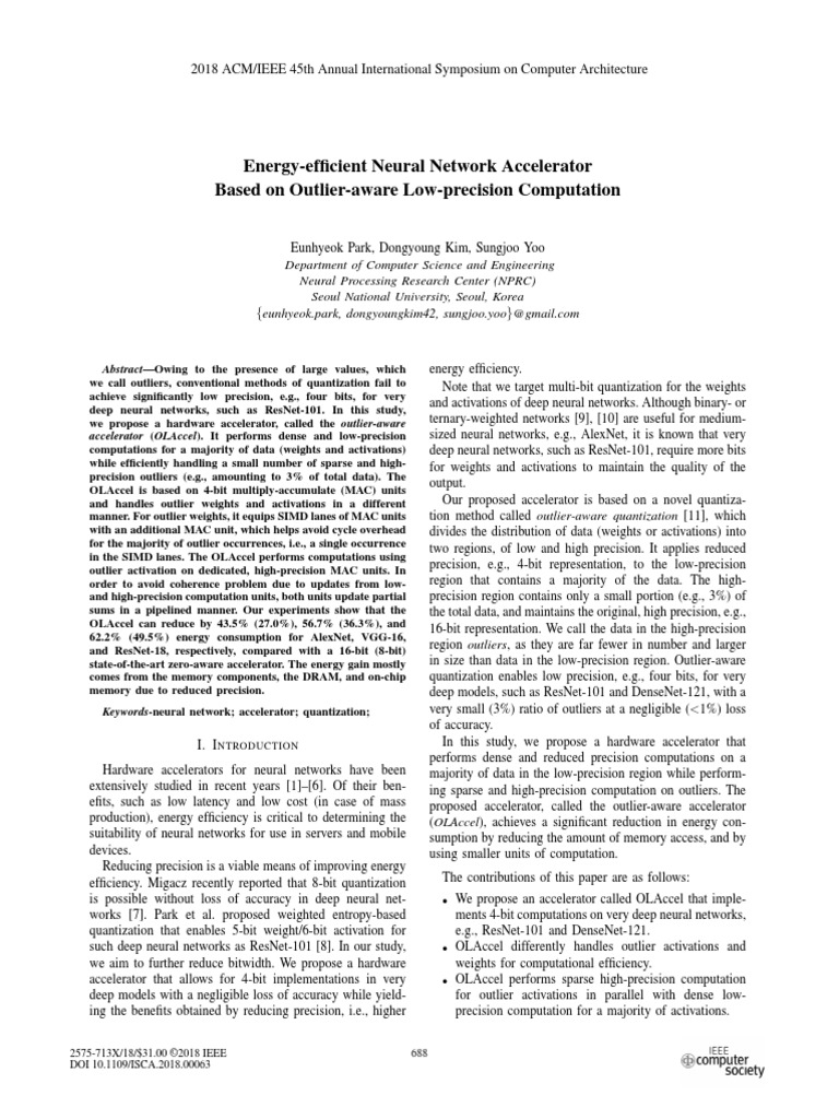 Energy-Efficient Neural Network Accelerator Based On Outlier-Aware Low-Precision Computation ...