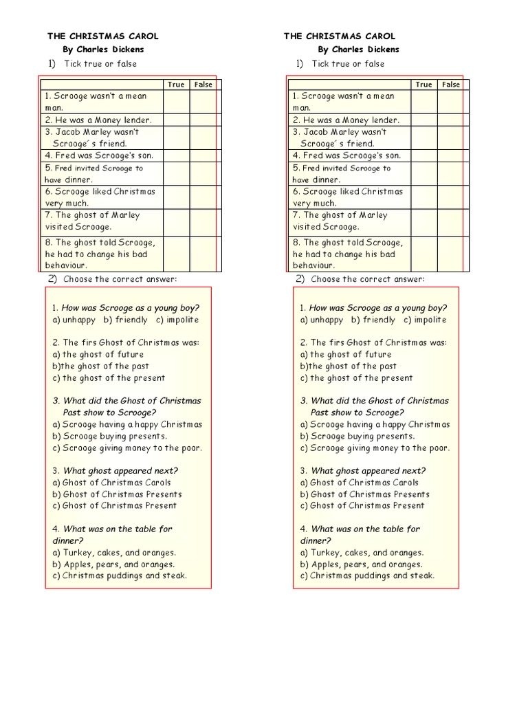 The Christmas Carol Activities | PDF | Ebenezer Scrooge | A Christmas Carol