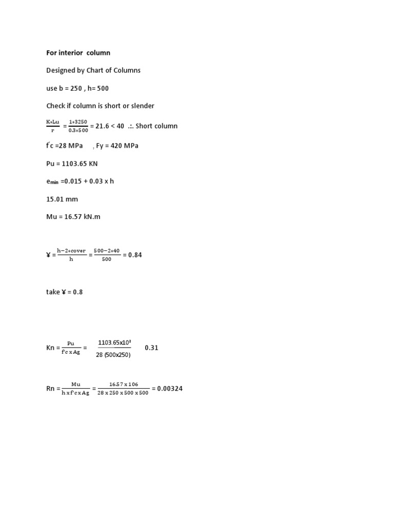 Short Column Design Calculation Guide | PDF