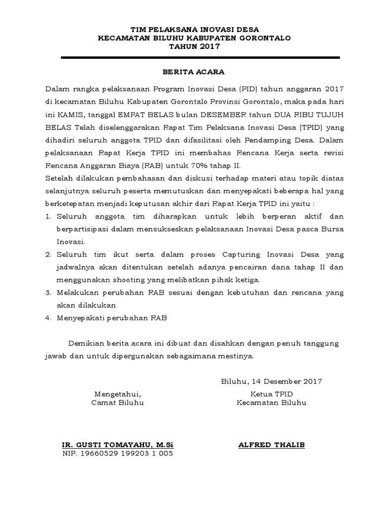 Berita Acara Revisi | PDF | Pengelolaan Keuangan & Uang | Hukum